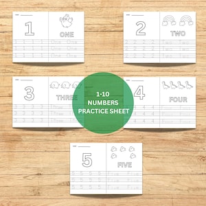 Number Tracing Worksheets and Color Pages Bundle, Traceable Preschool 0 ...