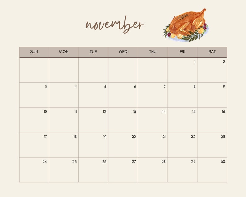 2024 Calendar, Neutral 2024 Calendar Digital Download - Etsy