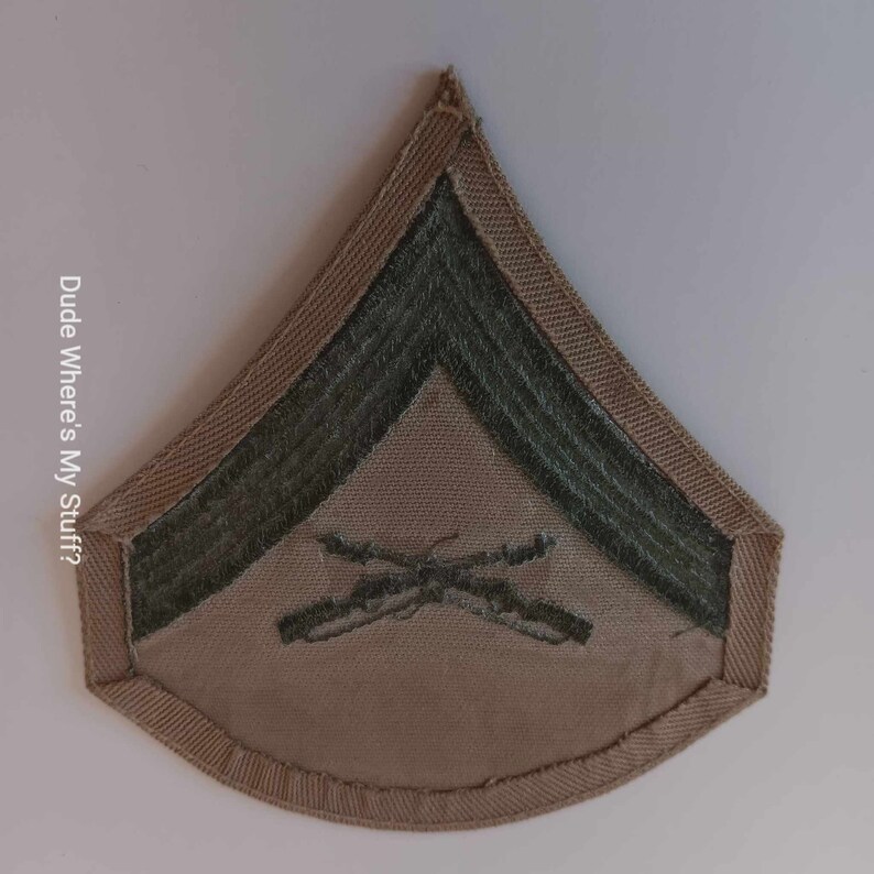 USMC INSIGNIA - US Marine Corps Green on Khaki - Lance Corporal Rank ...