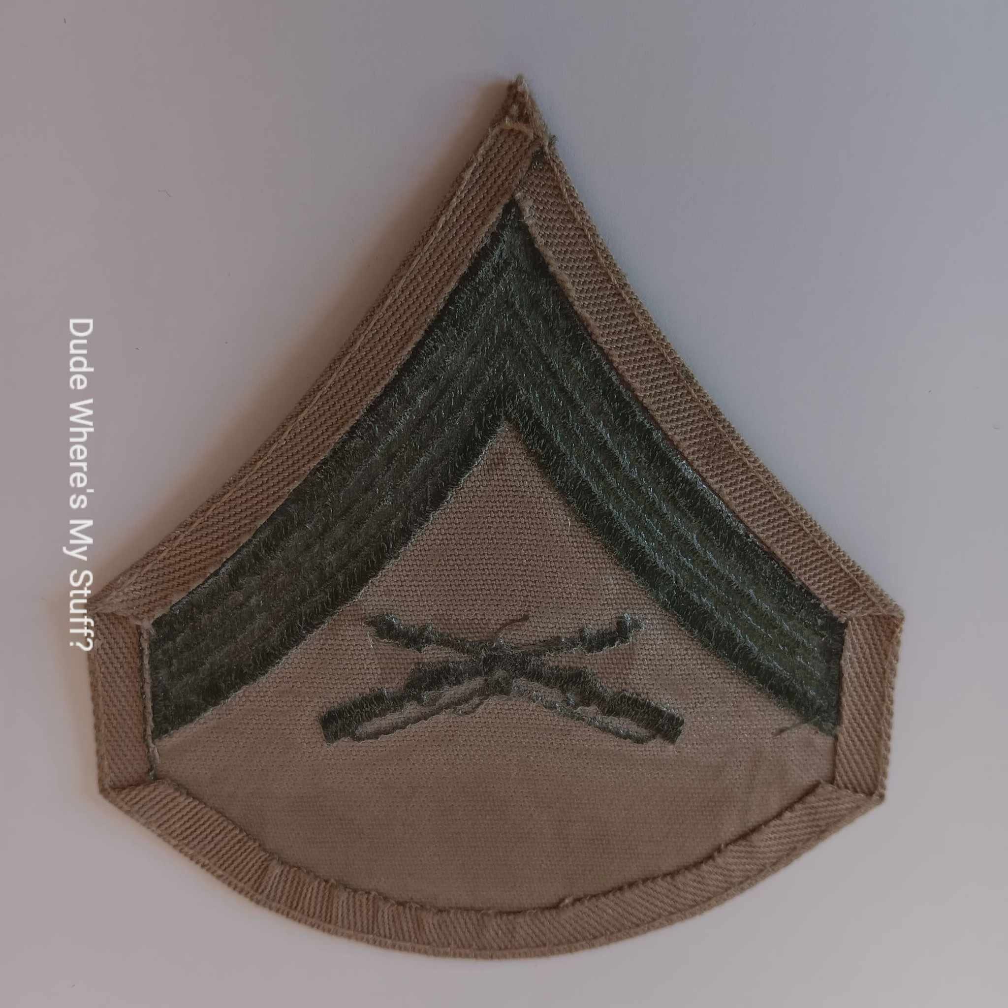 USMC INSIGNIA - US Marine Corps Green on Khaki - Lance Corporal Rank ...