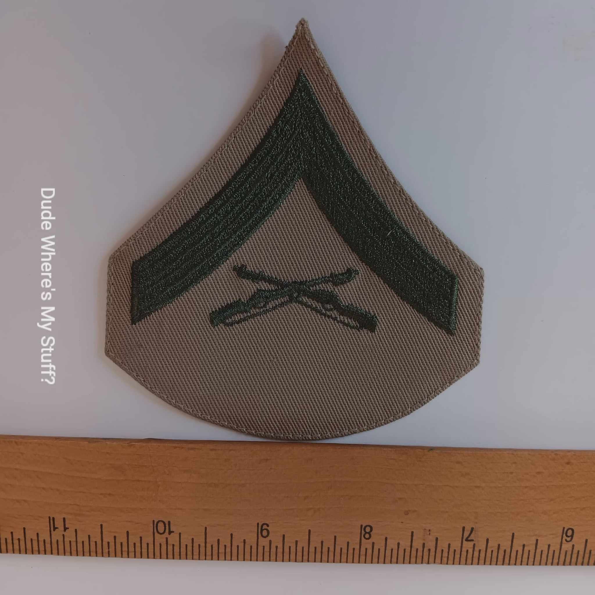 USMC INSIGNIA - US Marine Corps Green on Khaki - Lance Corporal Rank ...