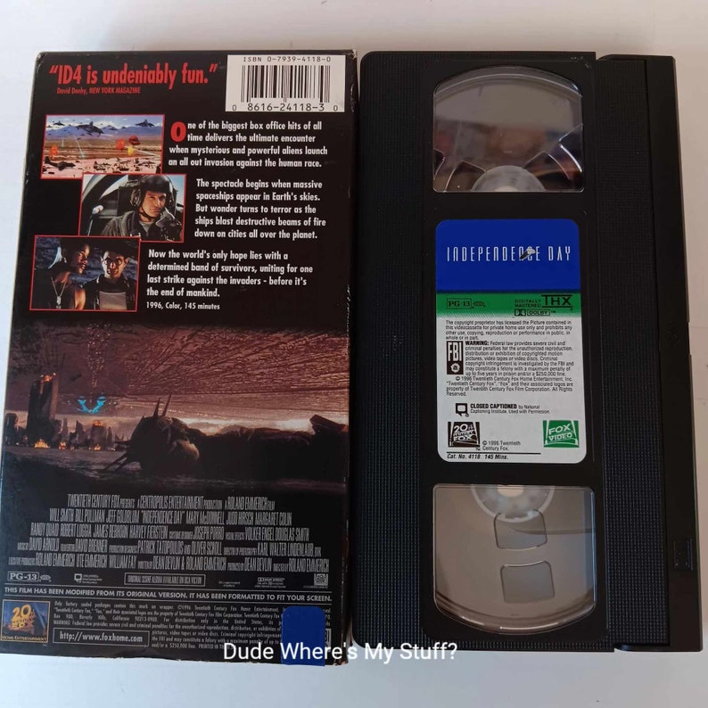 INDEPENDENCE DAY - 1996 VHS - Tested & Plays - Will Smith - Jeff ...