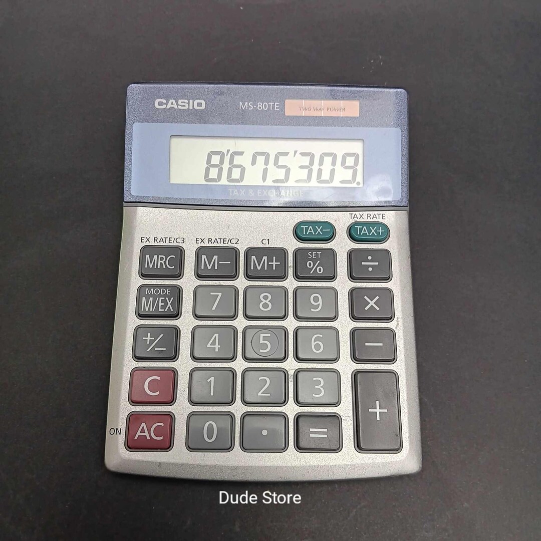 Casio MS-80TE Compact Desktop Calculator - Tax Exchange - 2 Way Power ...