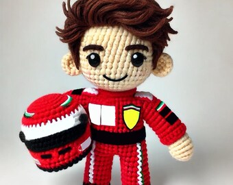 Charles Leclerc Ferrari F1 Formula 1 Racing Driver Crochet Plushie Doll ...