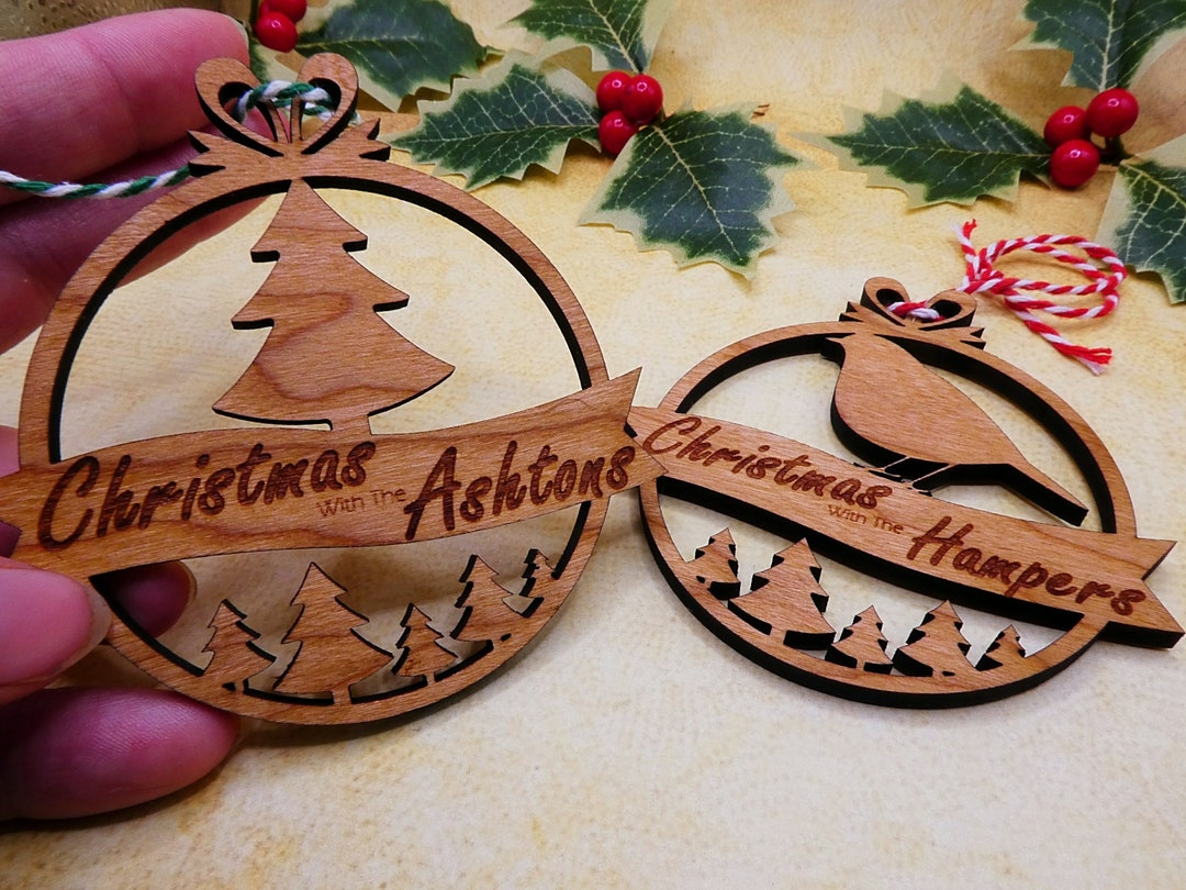 Personalised Christmas Bauble, Family Name, Christmas Tree Decoration ...