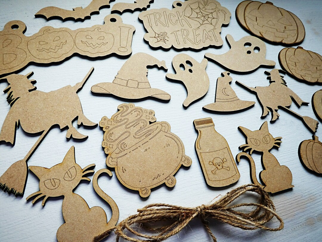 Halloween Craft Set MDF Halloween Shapes Paint Your Own DIY - Etsy