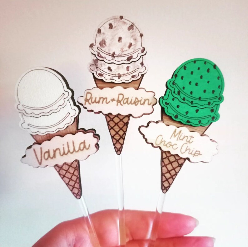 Personalised Ice Cream Flavour Markers. Ice Cream, Sorbet & Gelato ...