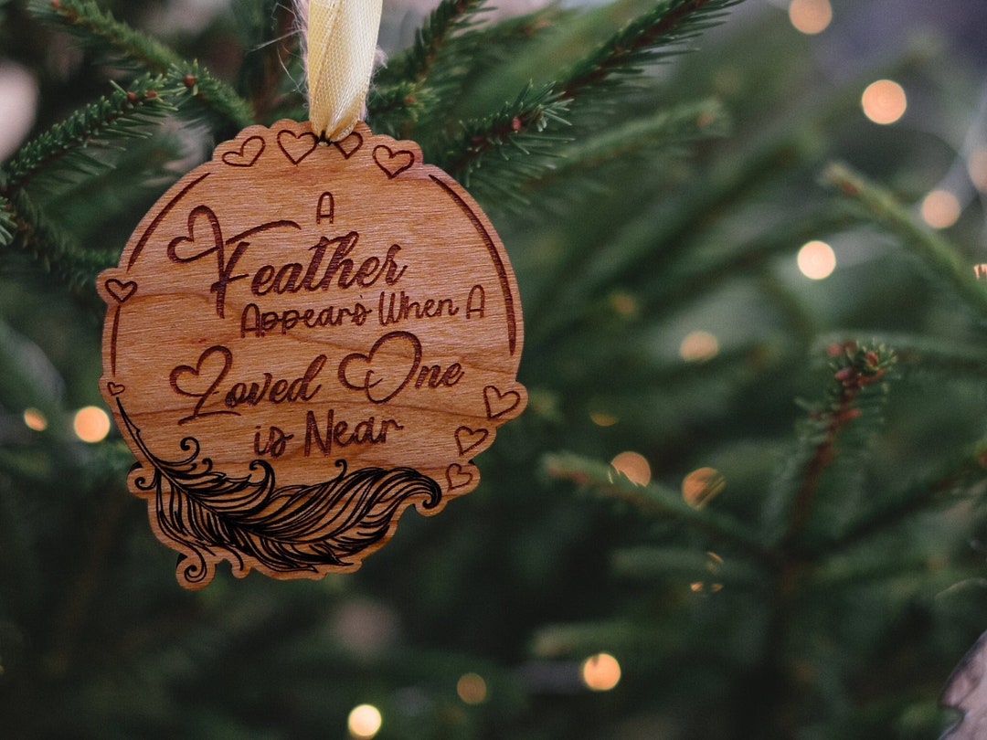 Memorial Bauble, Remembrance Gift Feather Appears Quote for Lost Loved ...