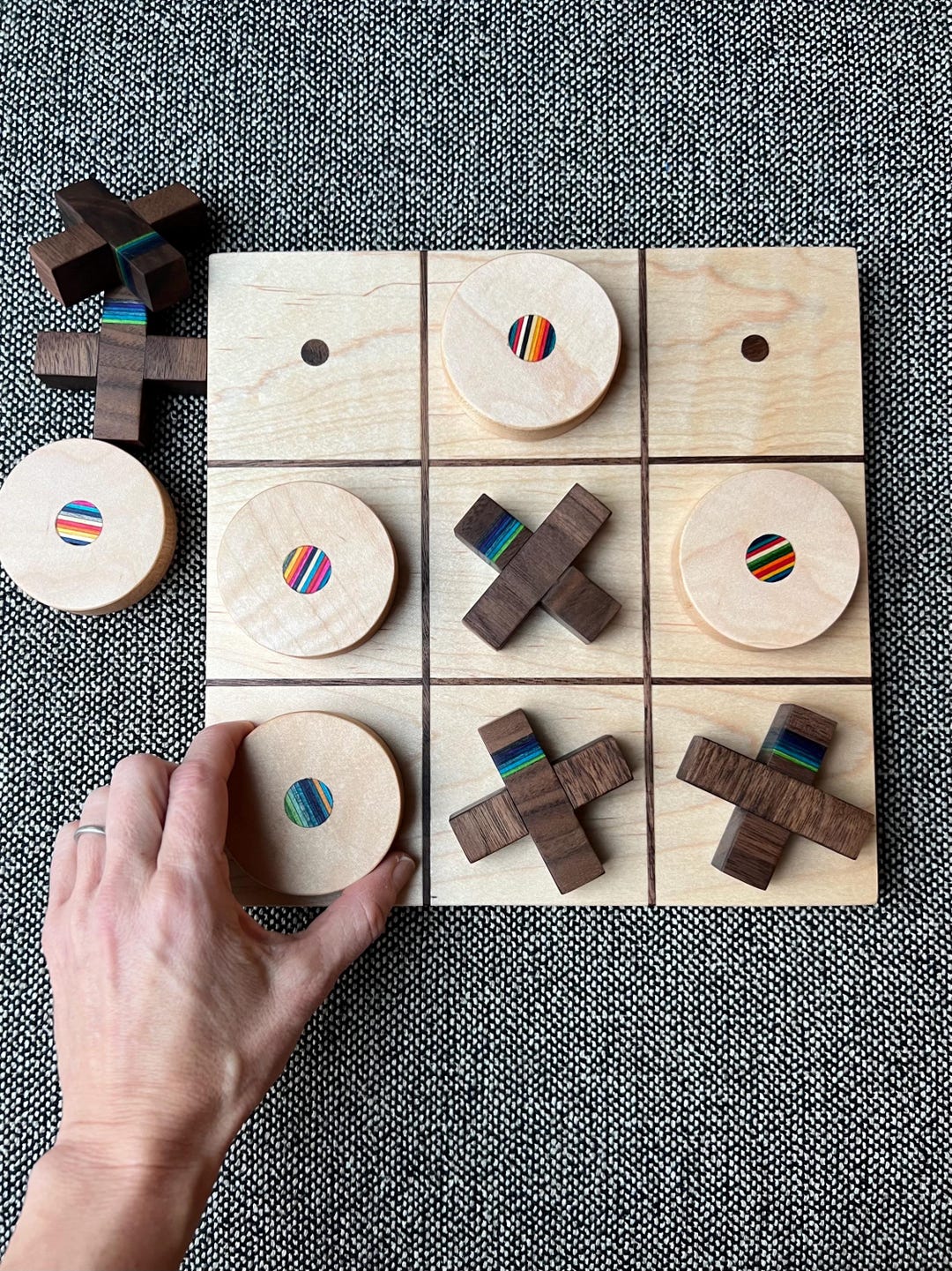 Tic Tac Toe Wooden Classic Game - Etsy