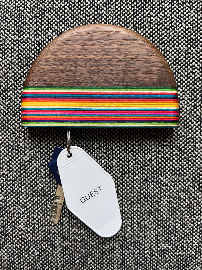 Walnut Key Holder | Wood Key Tray | Key Hook - Etsy