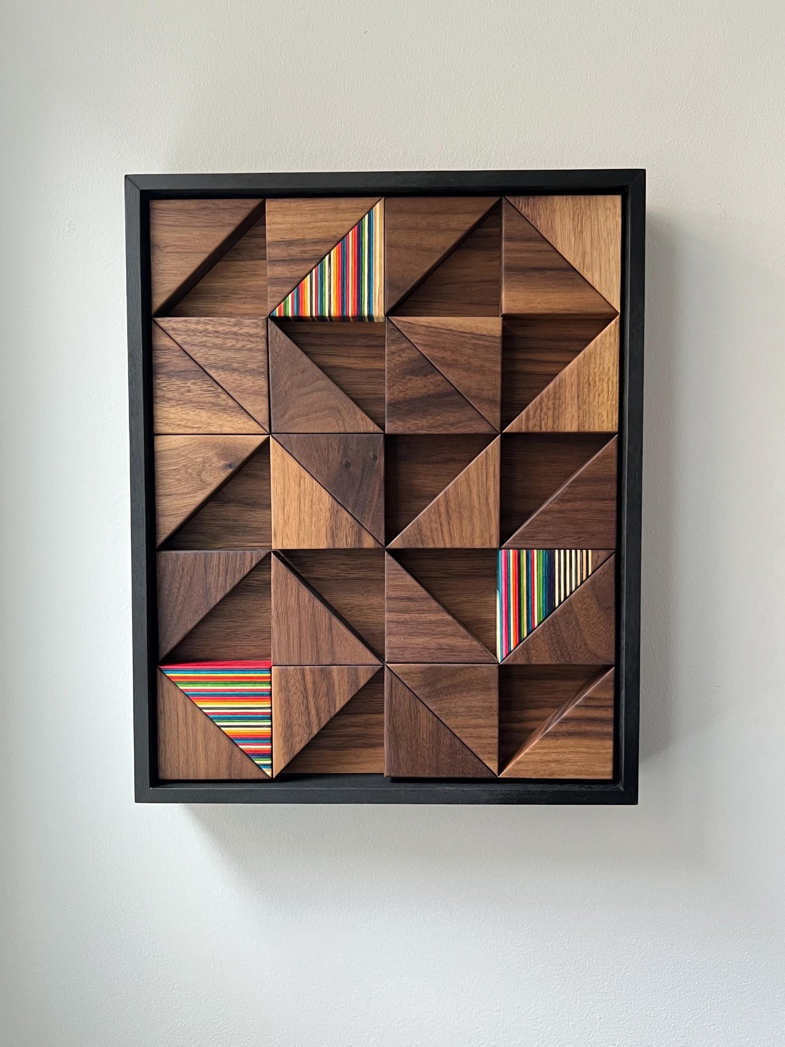 Art | Geometric | Wooden Wall Hanging | Midcentury | Wall Decor ...