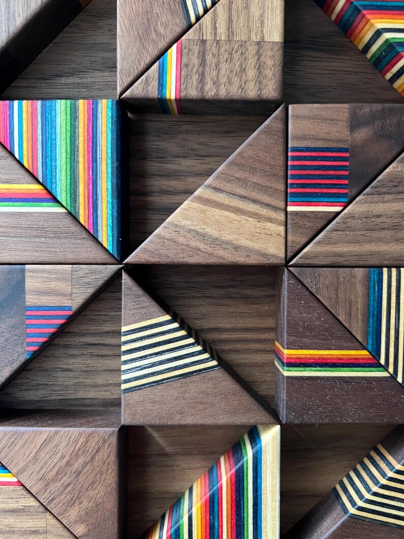 Art | Geometric | Wooden Wall Hanging | Midcentury | Wall Decor ...