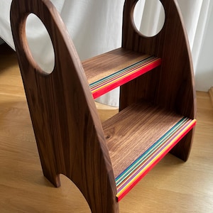 Wooden Stool | Kids Stool | Rainbow Stool | Kids Seat | Step Stool ...