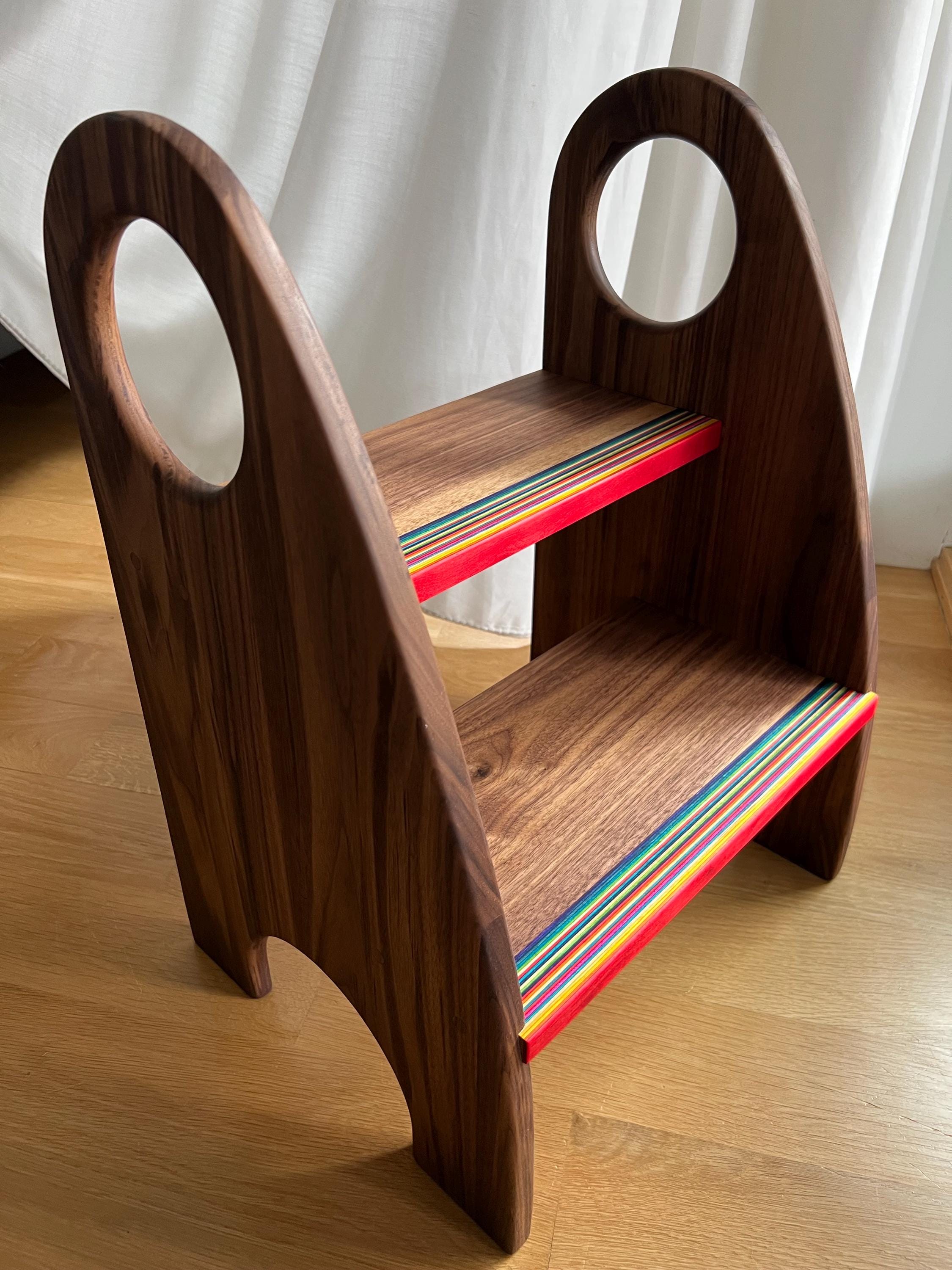 Wooden Stool | Kids Stool | Rainbow Stool | Kids Seat | Step Stool ...