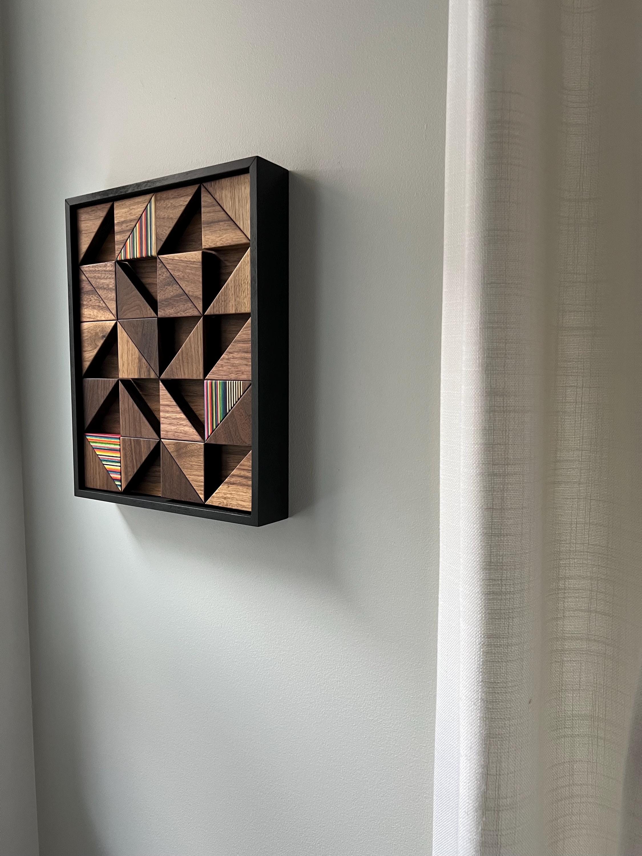 Art | Geometric | Wooden Wall Hanging | Midcentury | Wall Decor ...