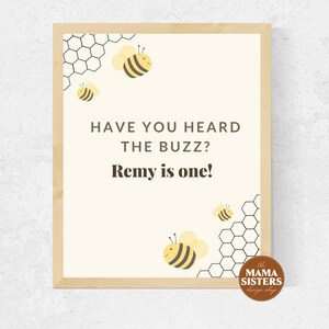 Editable Bee Party Sign 1st Bee Day Party Bee Party - Etsy