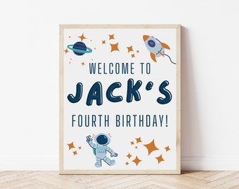 Reach Four the Stars Balloon Banner Space Birthday Party 4th Birthday ...