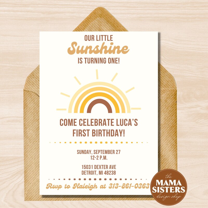 Sunshine Invitation - Etsy