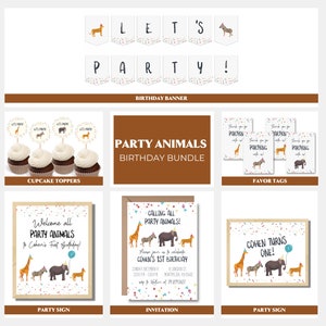 Editable Party Animal Birthday Invitation | Party Animal Decor | Party ...