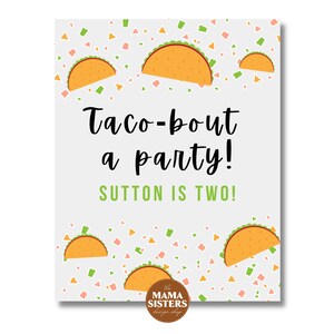 Taco Bout A Party Editable Birthday Sign Taco Twosday Party - Etsy