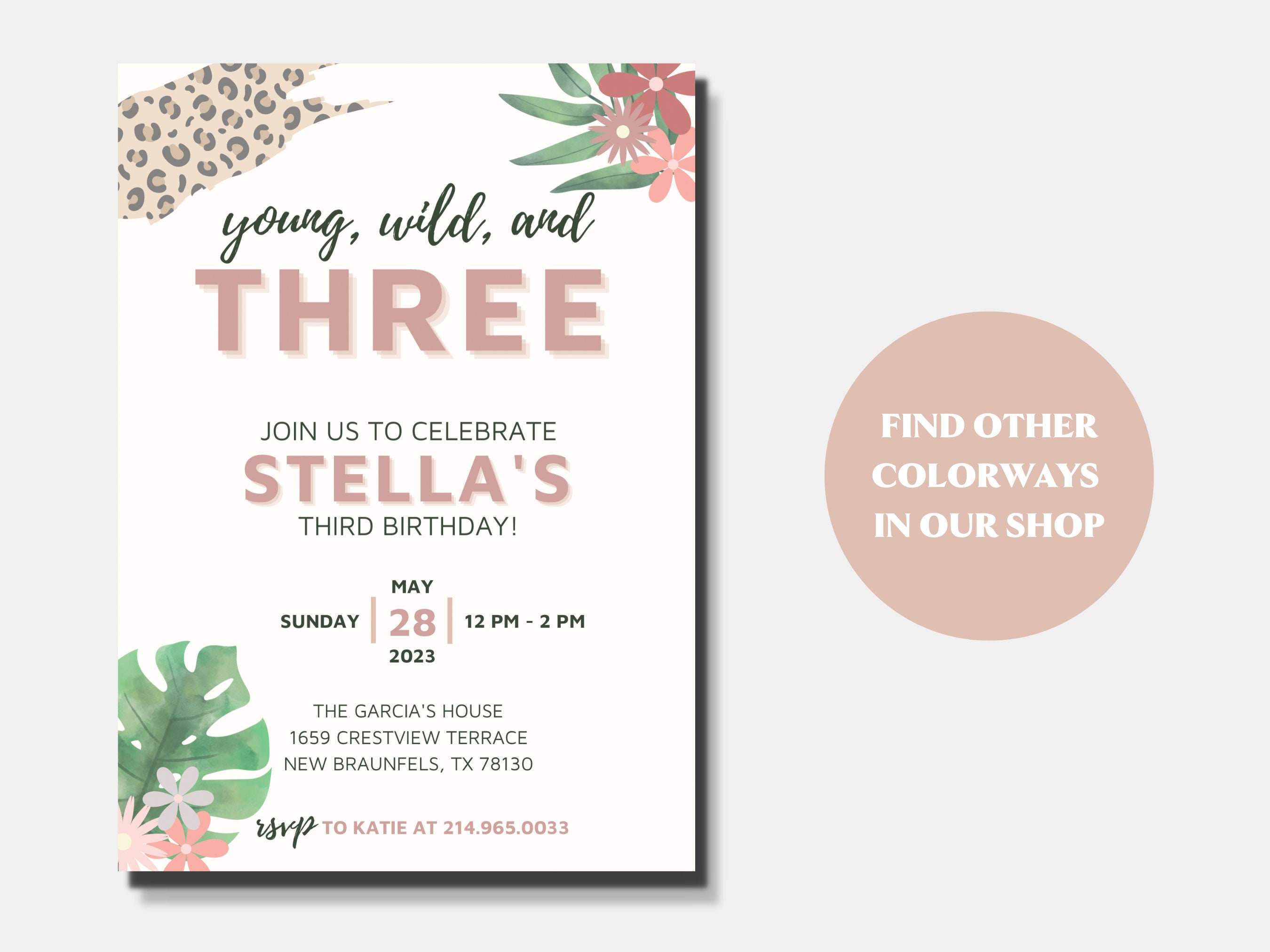 Young Wild and Three Invitation Boy, Young Wild and Three Birthday ...