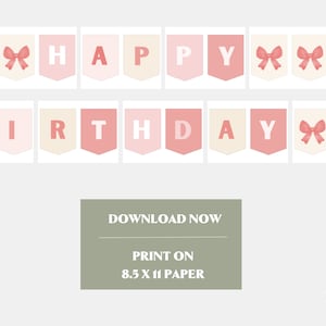 Pink Bow Birthday Decor, Bow Birthday Banner, Bow Birthday Decorations ...