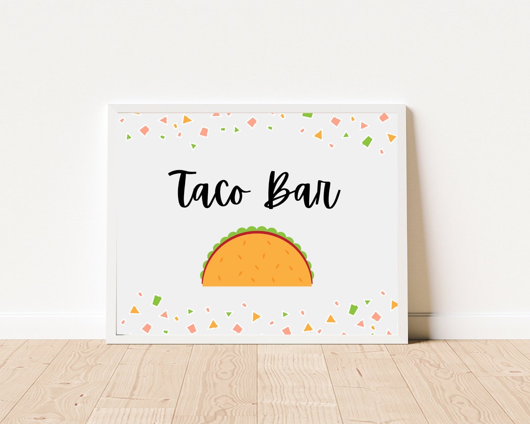 Taco Bar Sign | Taco Birthday Party Sign | Taco Birthday Decor | Fiesta ...