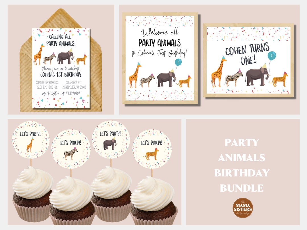 Editable Party Animal Birthday Invitation Party Animal - Etsy