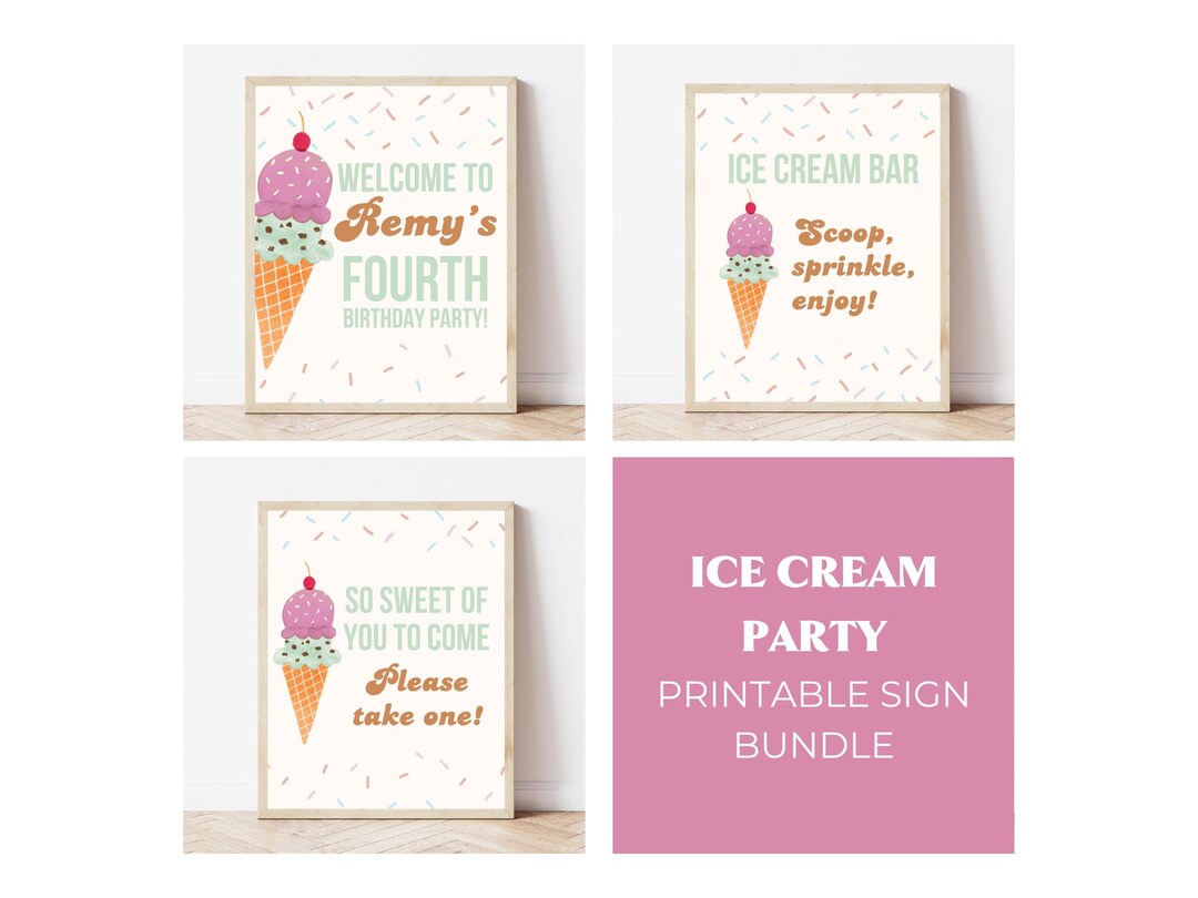 Ice Cream Welcome Sign, Ice Cream Party Sign, Ice Cream Party ...