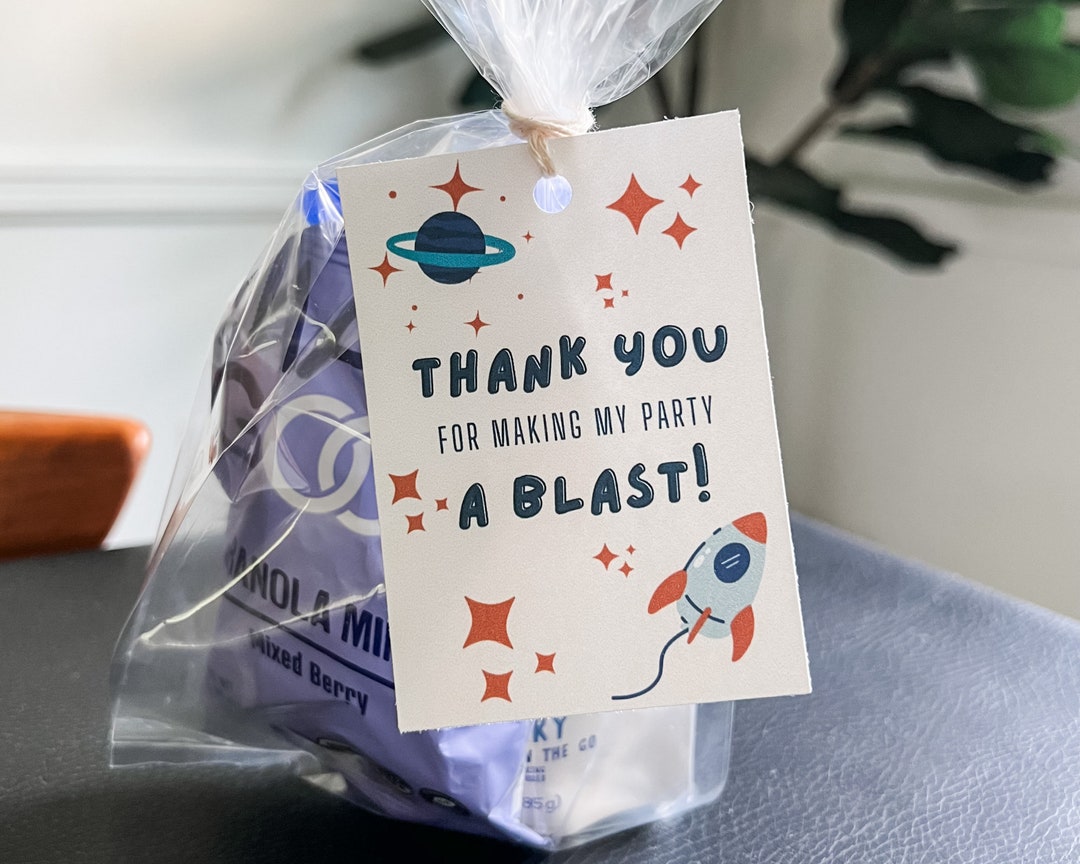 Space Favor Tag, Reach FOUR the Stars Favor Tag, Space Birthday Favor ...