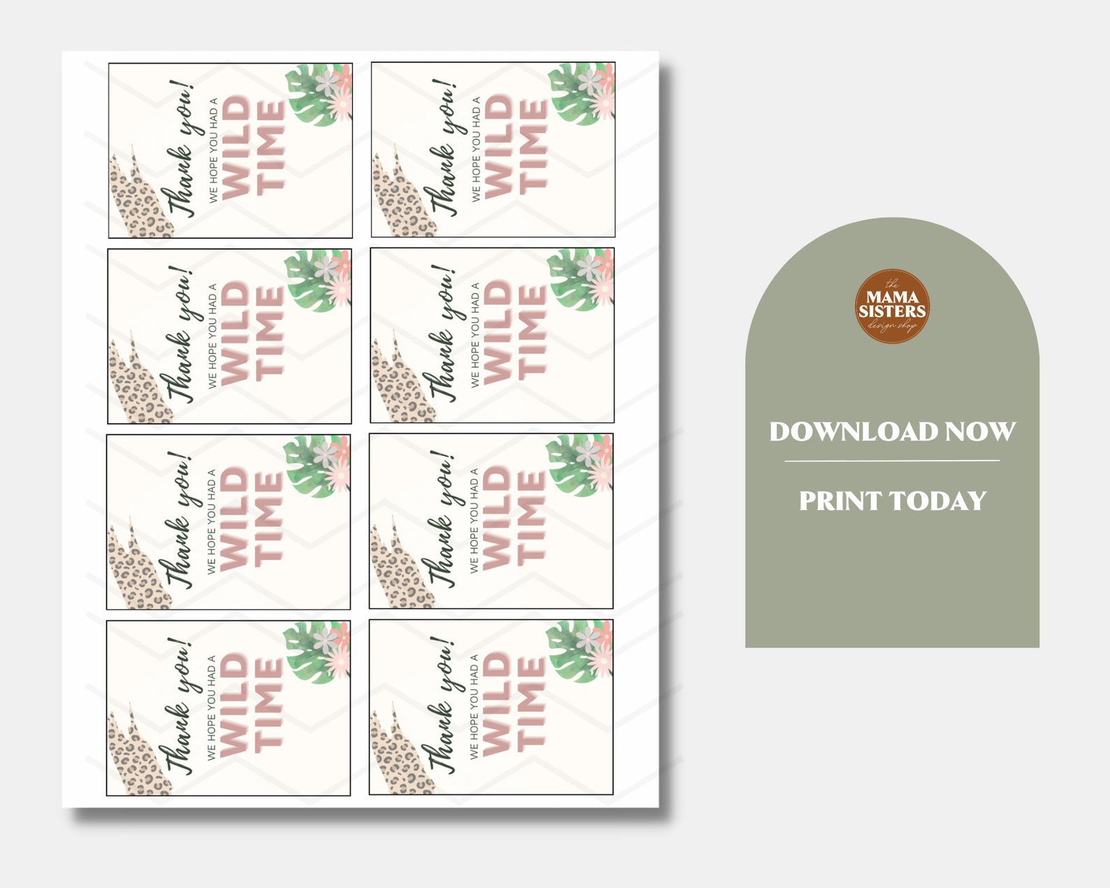 Two Wild Favor Tag, Two Wild Party Favors, Two Wild Party Decor, Two ...