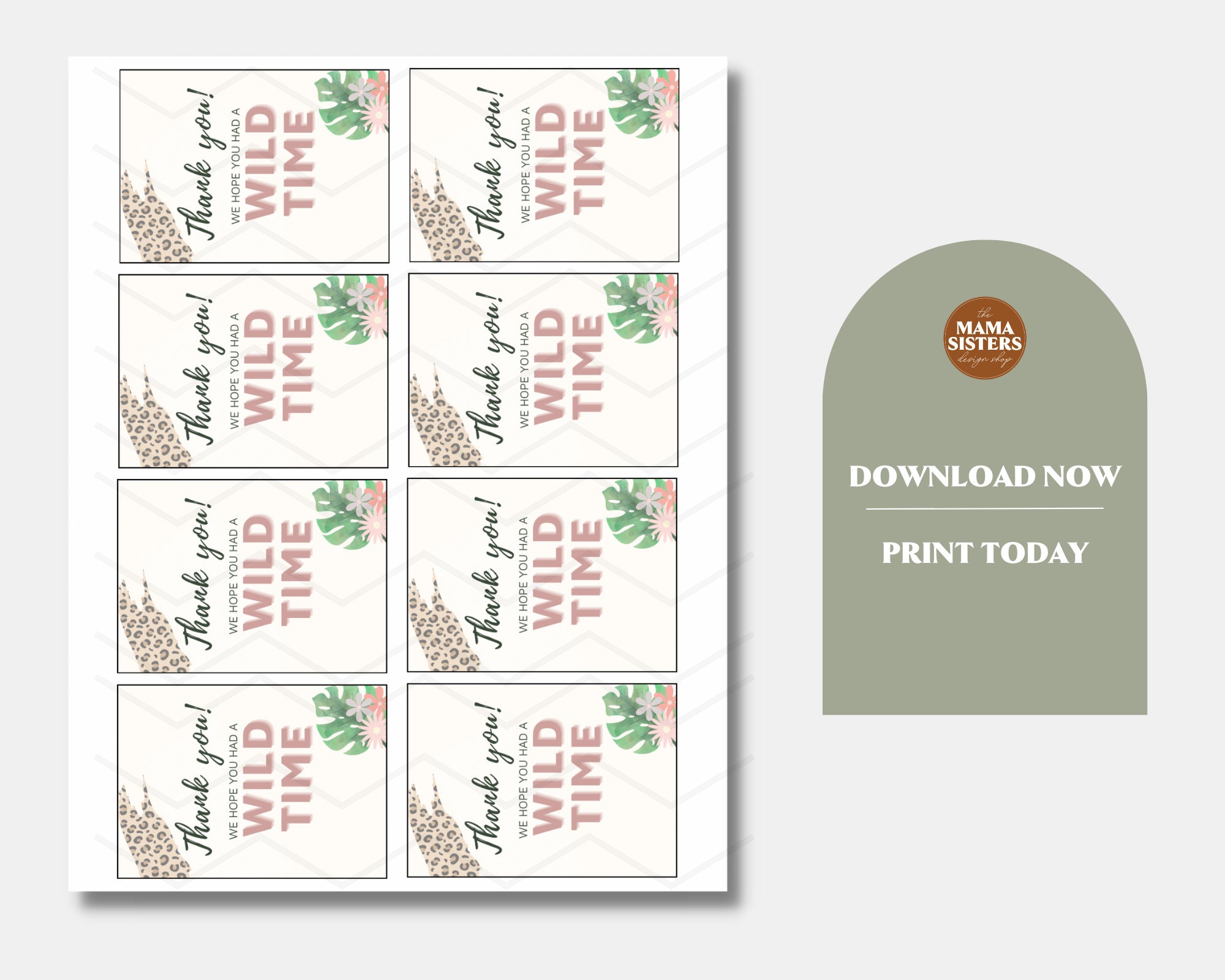 Two Wild Favor Tag Two Wild Party Favors Two Wild Party - Etsy