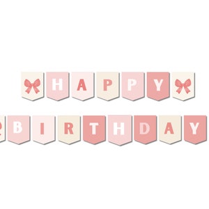 Pink Bow Birthday Decor, Bow Birthday Banner, Bow Birthday Decorations ...