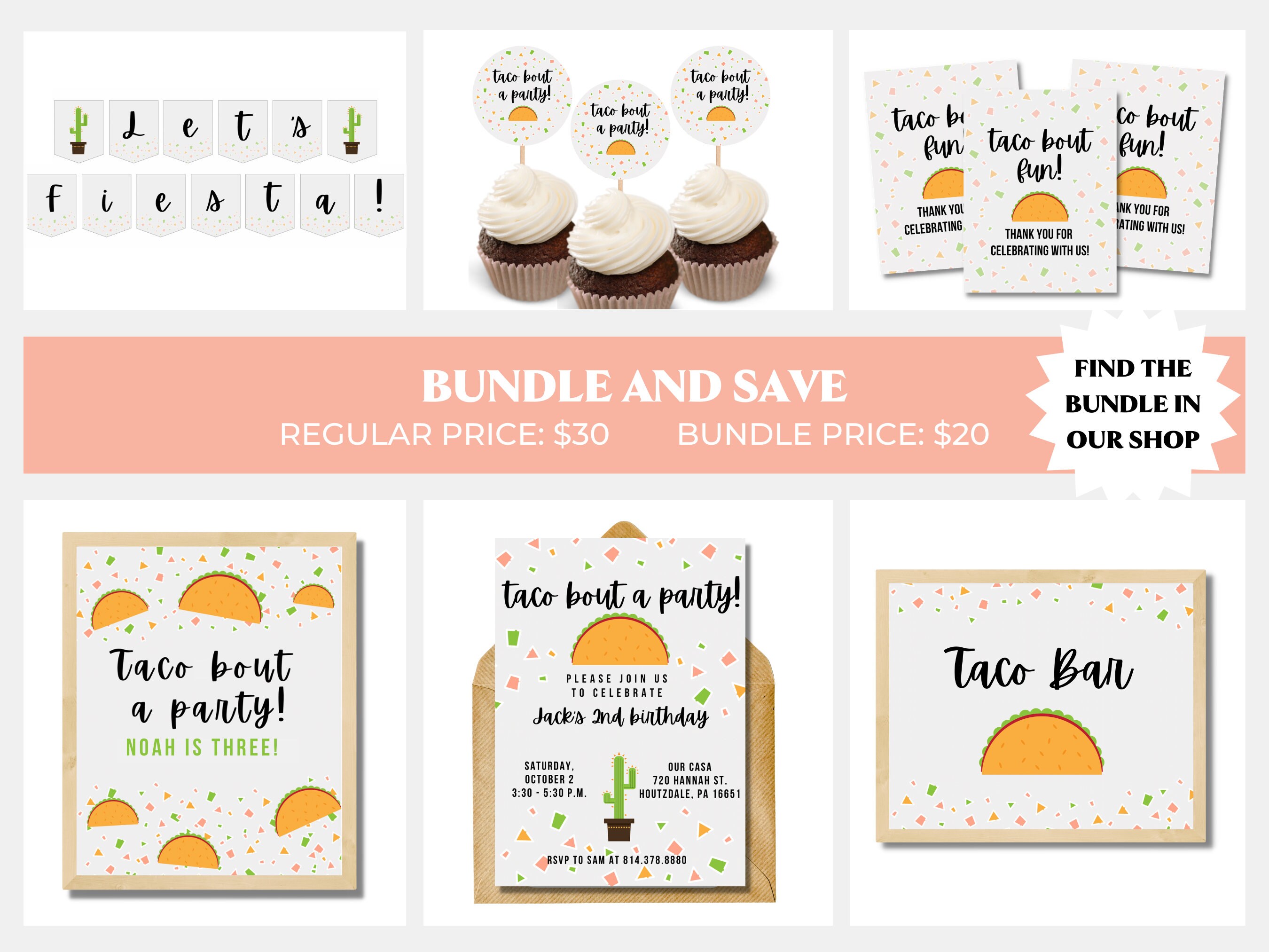 Custom Taco Party Sign | Custom Taco Bout A Party Sign | Custom Taco ...