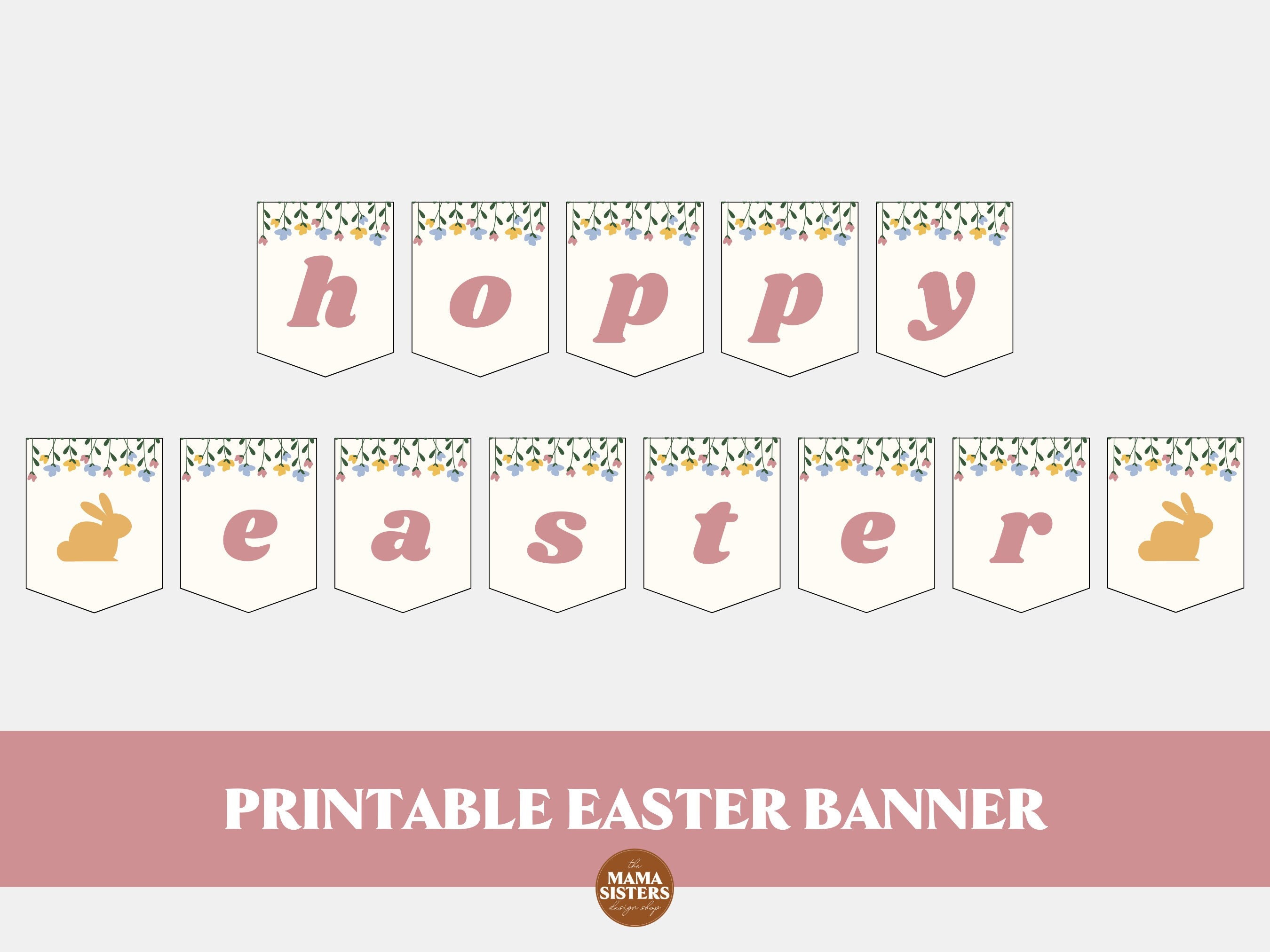 Easter Banner Printable Happy Easter Garland Easter - Etsy