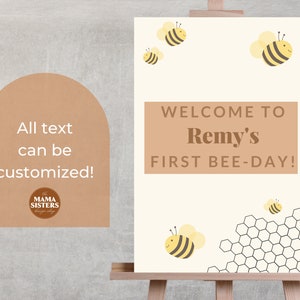Bee Party Welcome Sign, Bee Day Welcome Sign, Bee Day Party Decor for ...