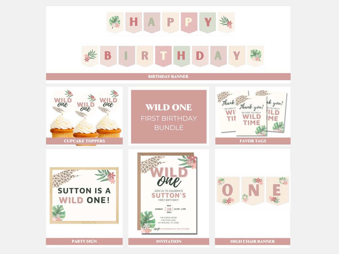 Wild One Birthday Decorations, Wild One Decorations Girl, Wild One ...