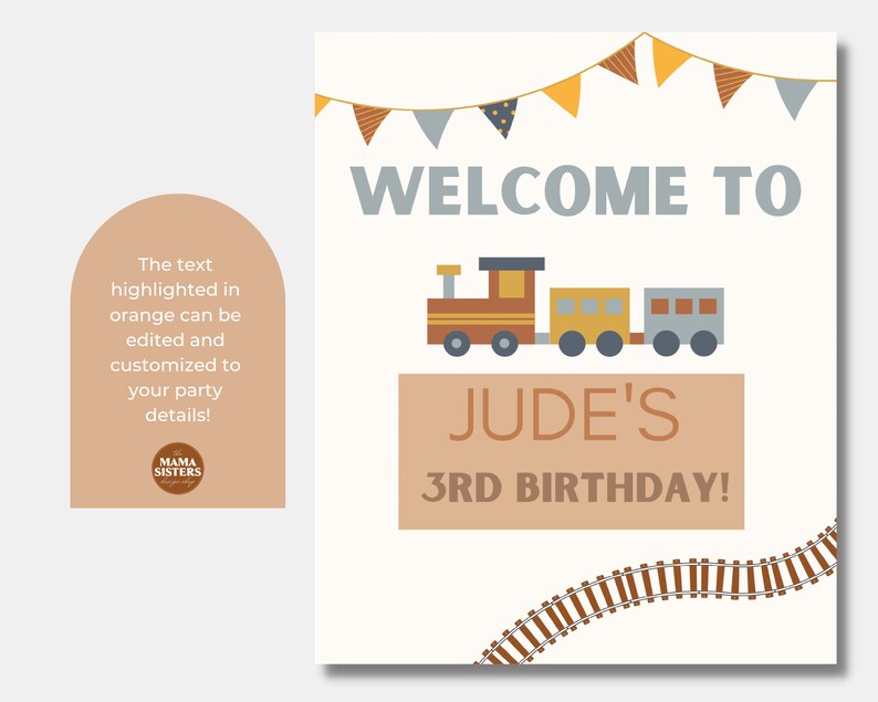 Train Party Welcome Sign | Train Birthday Party Decor | Train Party ...