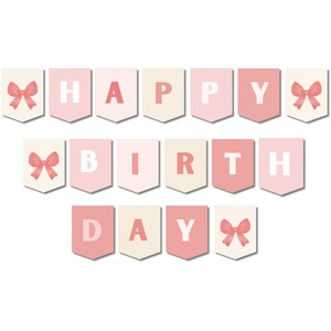 Pink Bow Birthday Decor, Bow Birthday Banner, Bow Birthday Decorations ...