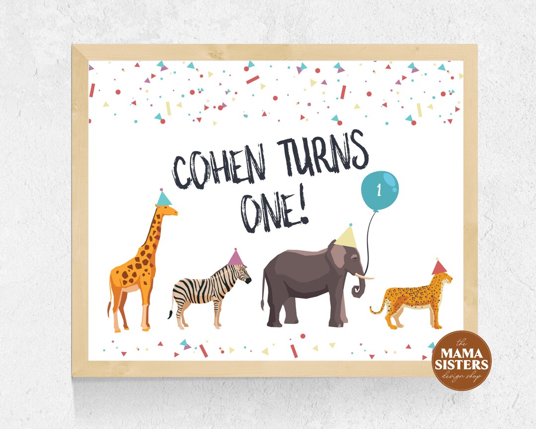 Editable Party Animals Birthday Sign Party Animals Birthday - Etsy