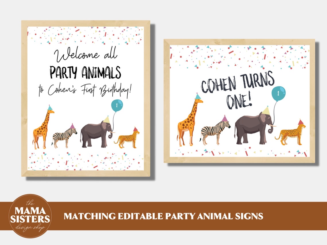 Editable Party Animal Birthday Invitation Party Animal - Etsy