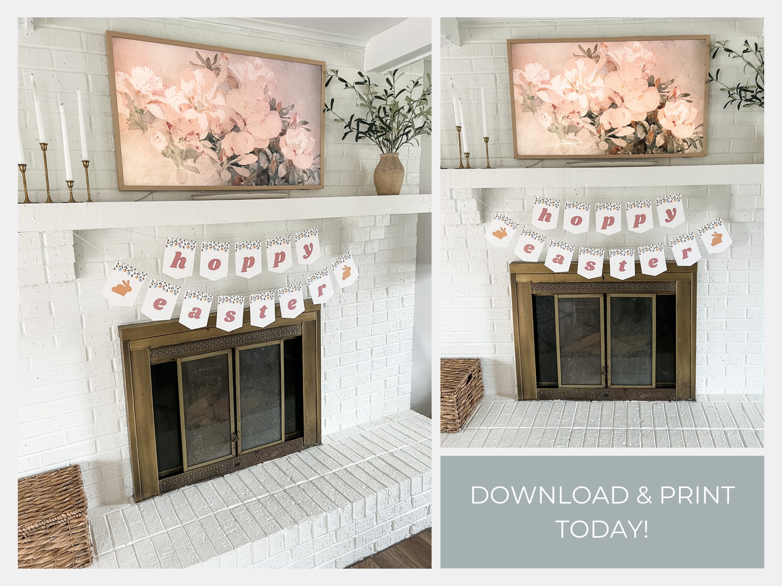 Easter Banner Printable Happy Easter Garland Easter - Etsy