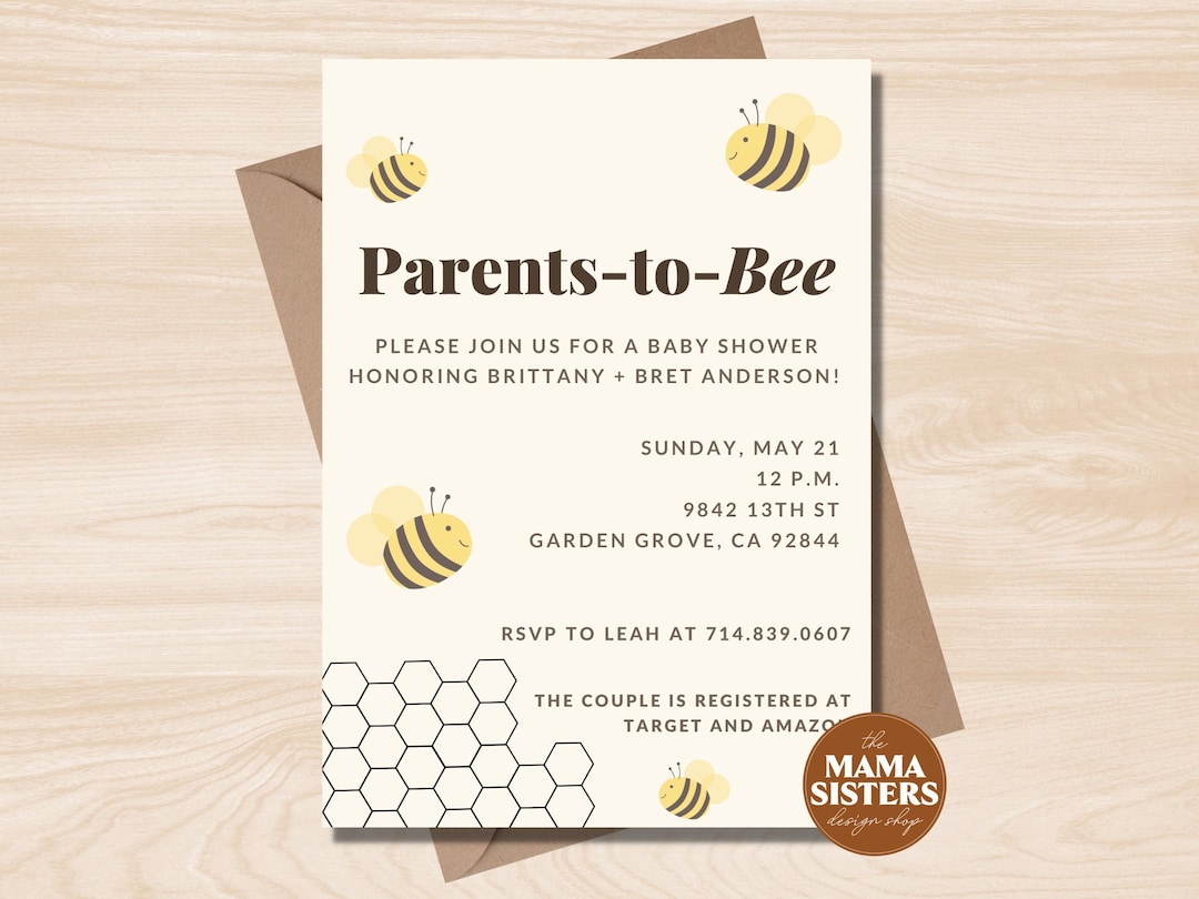 Editable Bee Baby Shower Invitation | Bee Invitation | Parents to Bee ...