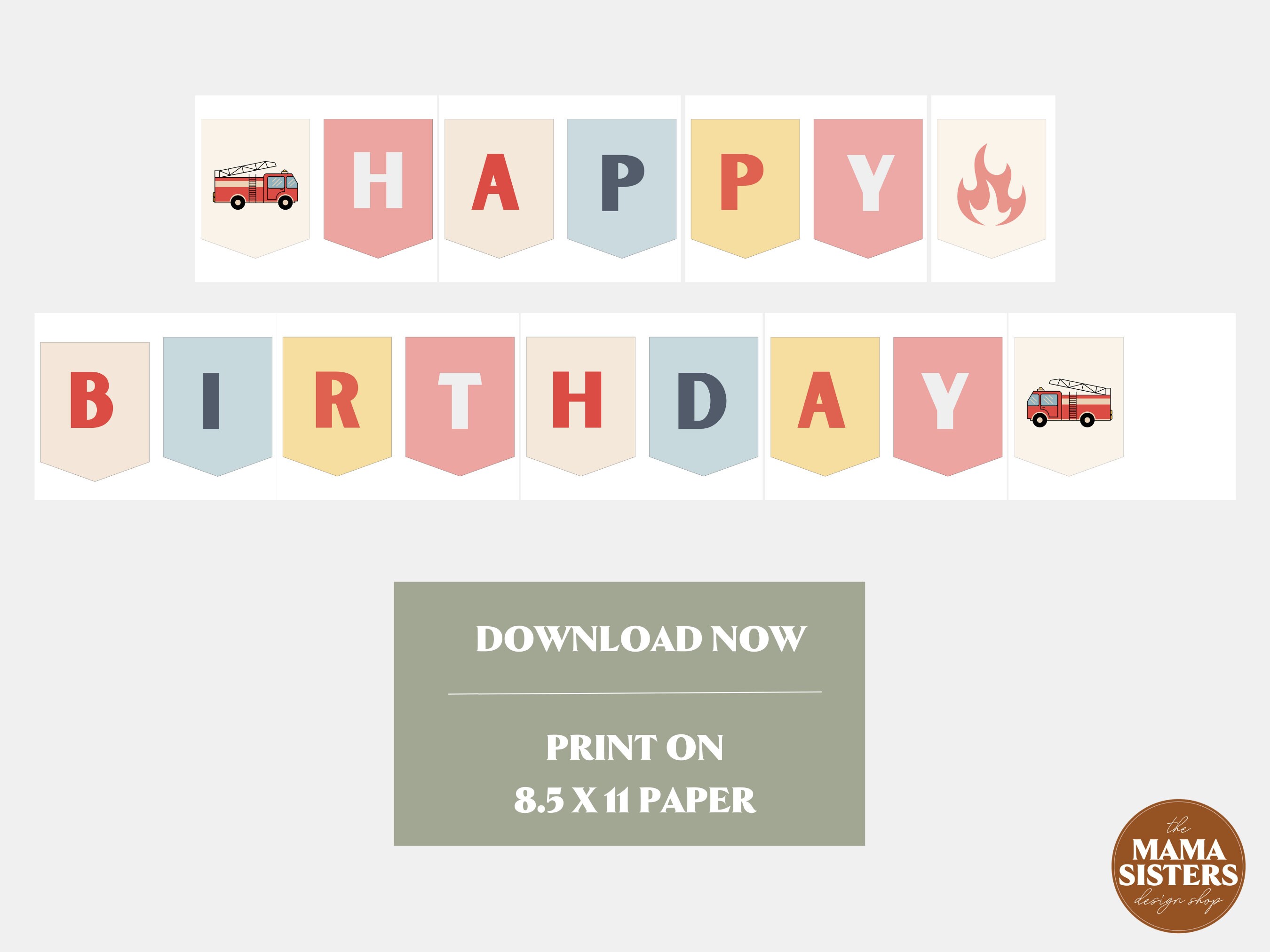 Fire Truck Birthday Banner Fire Truck Banner Fire Truck - Etsy