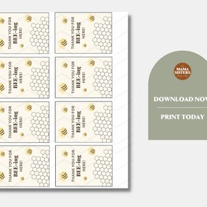 Bee Day Favor Tag | Bee Day Thank You Tag | First Bee Day Party Favor ...