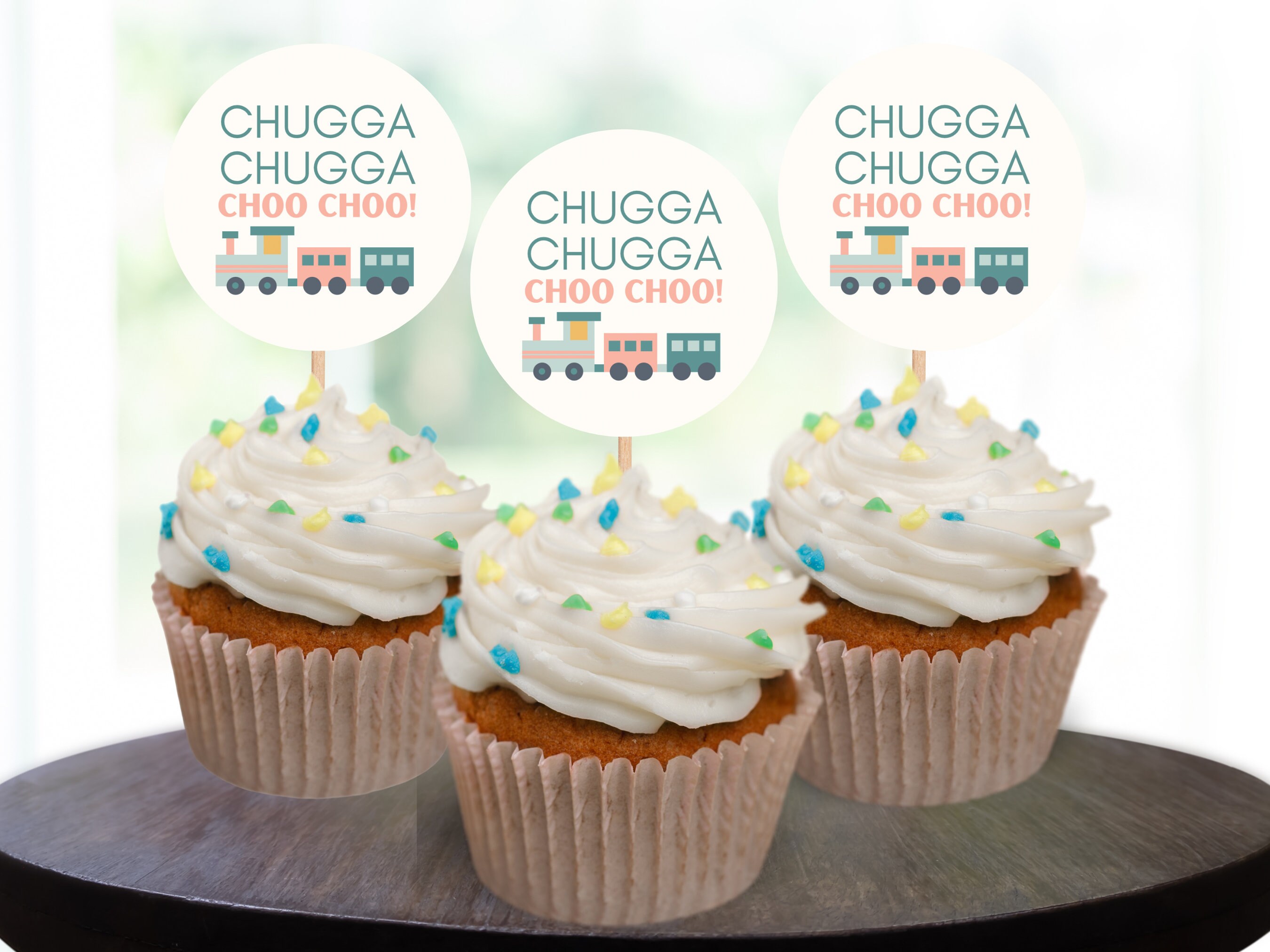 Train Cupcake Topper Pink Train Party Cupcake Topper Girl - Etsy