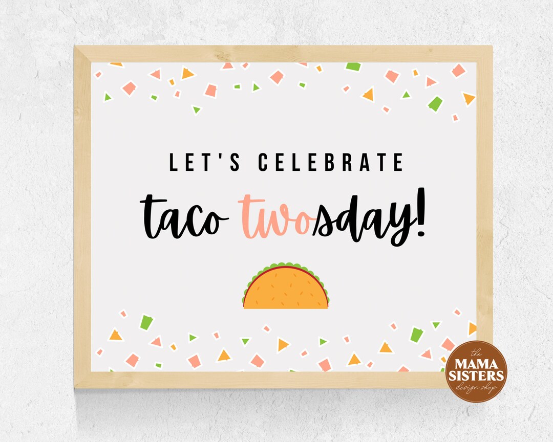 Taco Twosday Birthday Party Sign 2nd Birthday Decor Fiesta Party Sign ...