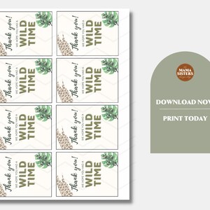 TWO Wild Favor Tag | TWO Wild Thank You Tag | TWO Wild Party Favor Tag ...