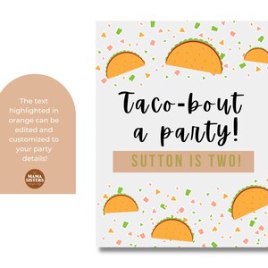Taco Bout A Party Editable Birthday Sign | Taco Twosday Party Sign ...