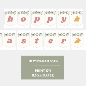 Easter Banner Printable | Happy Easter Garland | Easter Decoration ...